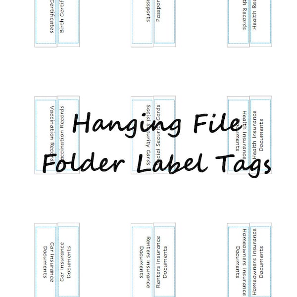 File Folder Labels - Etsy