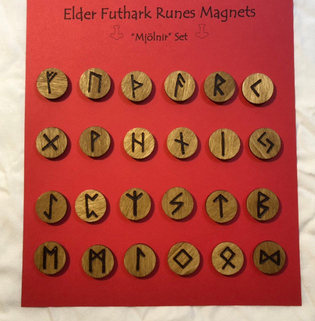 Elder Futhark Runes Magnets, 24 Pieces Viking and Norse Mythology ...