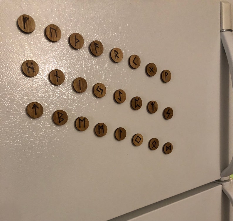 Elder Futhark Runes Magnets, 24 Pieces Viking and Norse Mythology ...