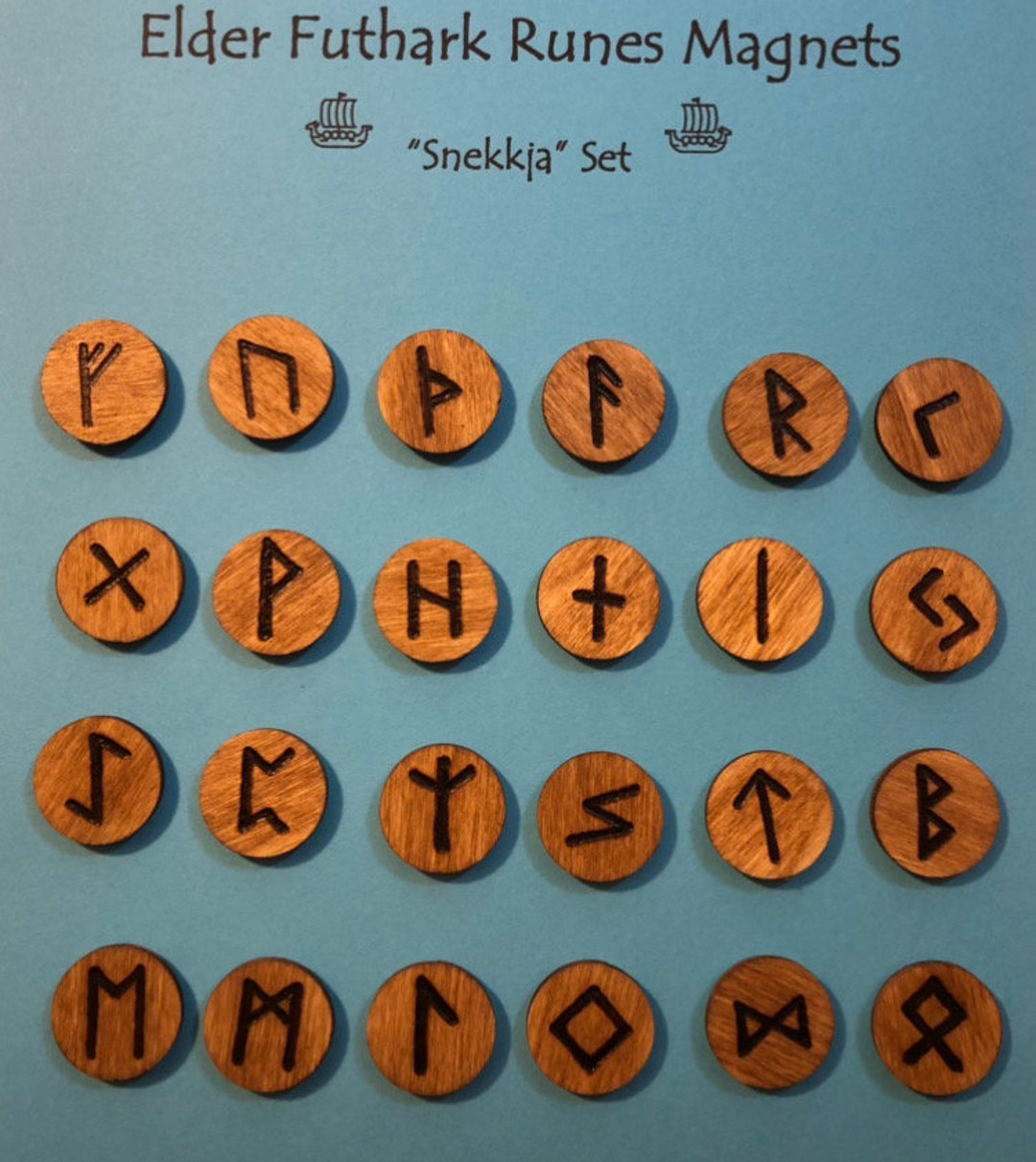 Elder Futhark Runes Magnets, 24 Pieces Viking and Norse Mythology ...