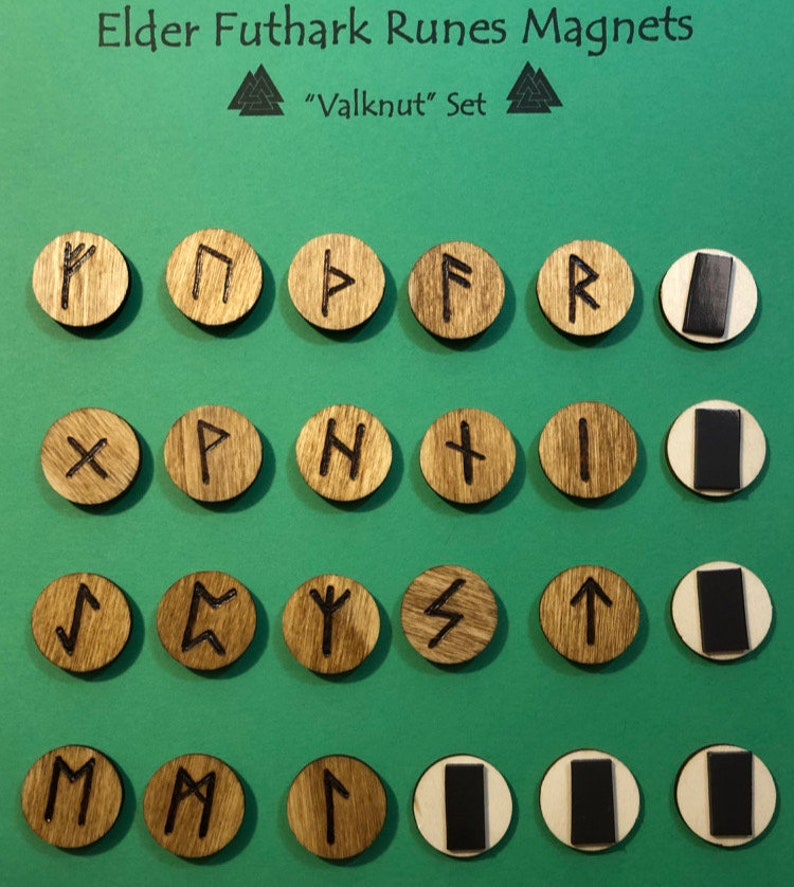 Elder Futhark Runes Magnets, 24 Pieces Viking and Norse Mythology ...