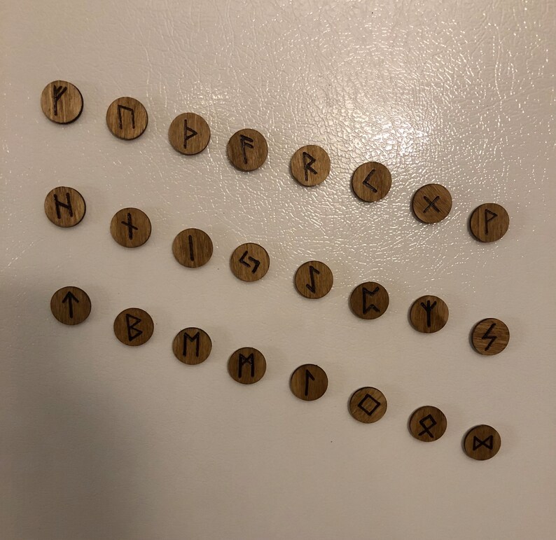 Elder Futhark Runes Magnets, 24 Pieces Viking and Norse Mythology ...