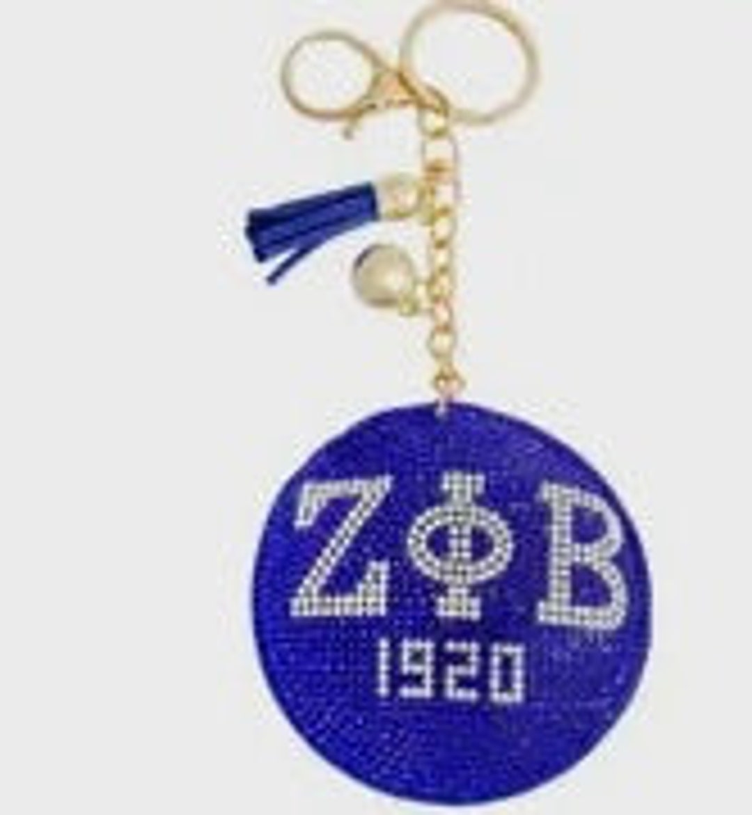 Zeta Phi Beta Blue White Keychain - Etsy
