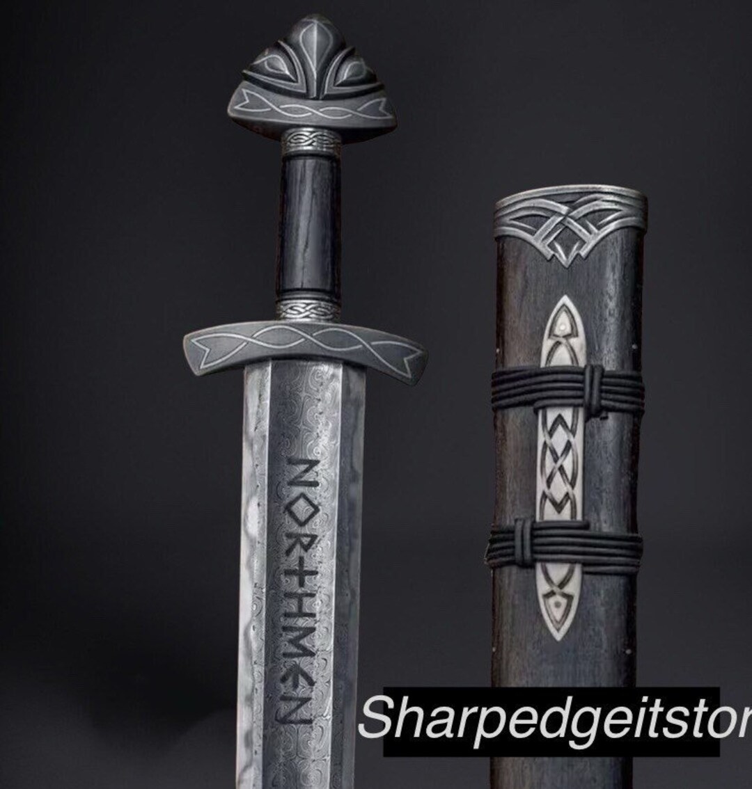 Handmade VIKING Sword Real Damascus Steel Northmen Sword Beautiful Gift ...