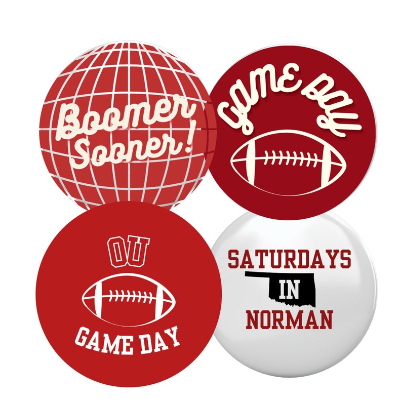 University of Oklahoma Gameday Button 4 Pack - Etsy