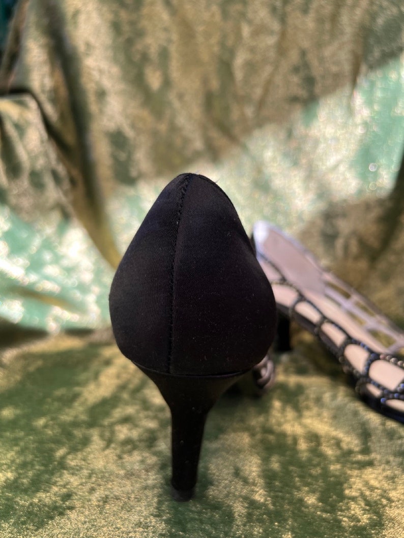 Old Hollywood High Heels Size 8.5 Black Vintage Art Deco Style Heels ...