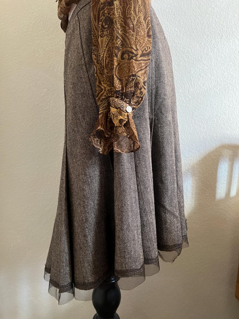 Vintage Dark Academia Brown Skirt | Dark Cottagecore Librarian Skirt - Etsy