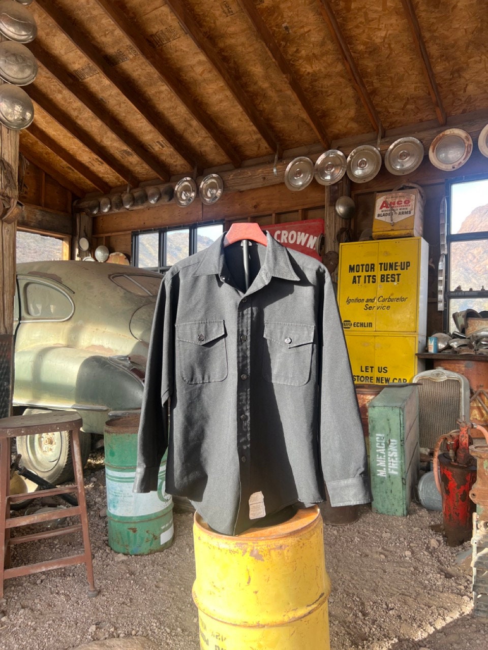 Vintage Worker Shirt Industrial Work Shirt Mechanic Style Shirt - Etsy