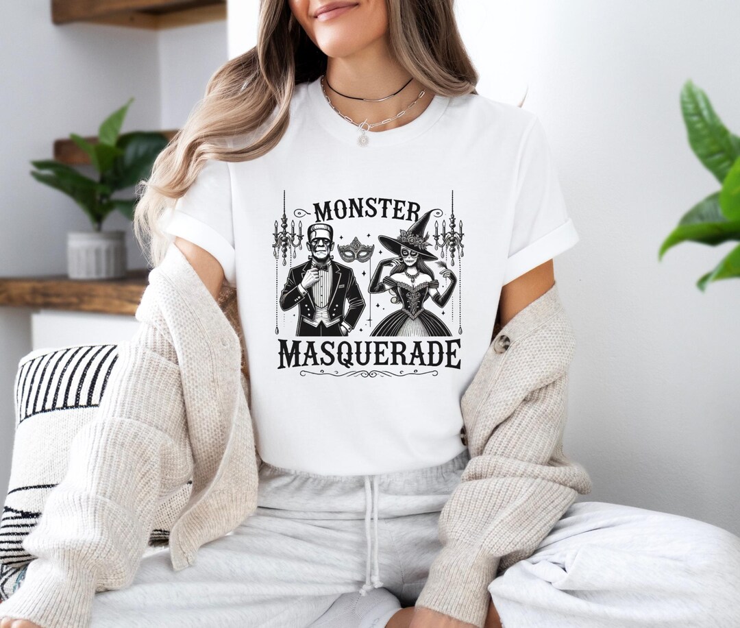 Monster Masquerade Halloween Shirt, Retro Halloween Monster Tee, Spooky ...
