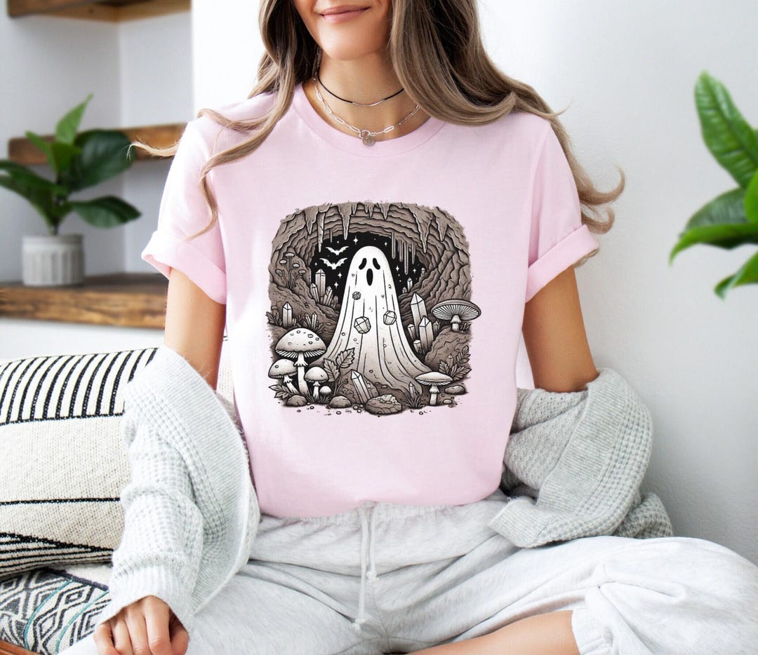 Ghost Cave Shirt, Retro Ghost Halloween Tee, Spooky Season Cute Ghost ...