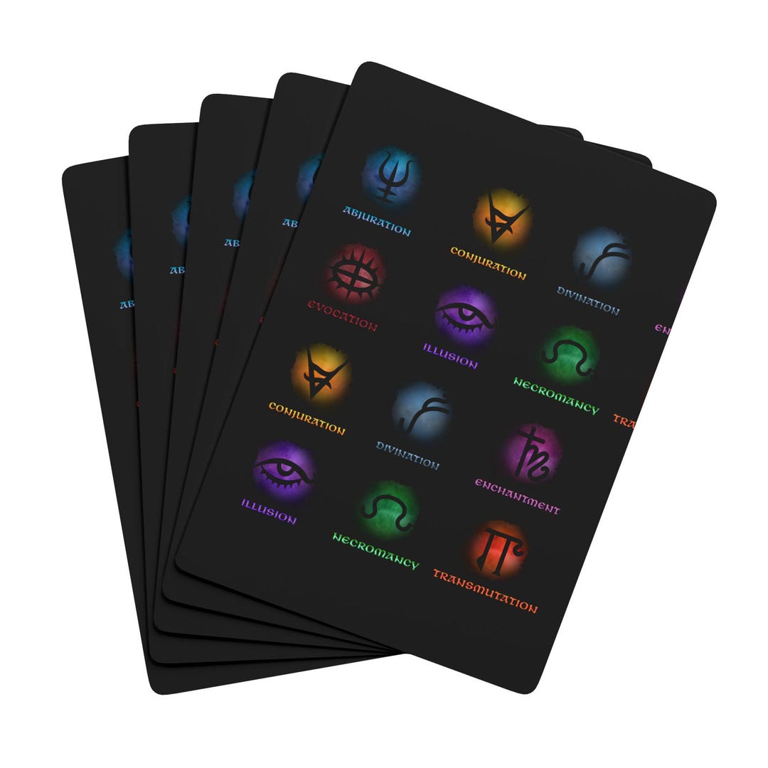 Playing Cards - Schools of Magic Backing - Etsy