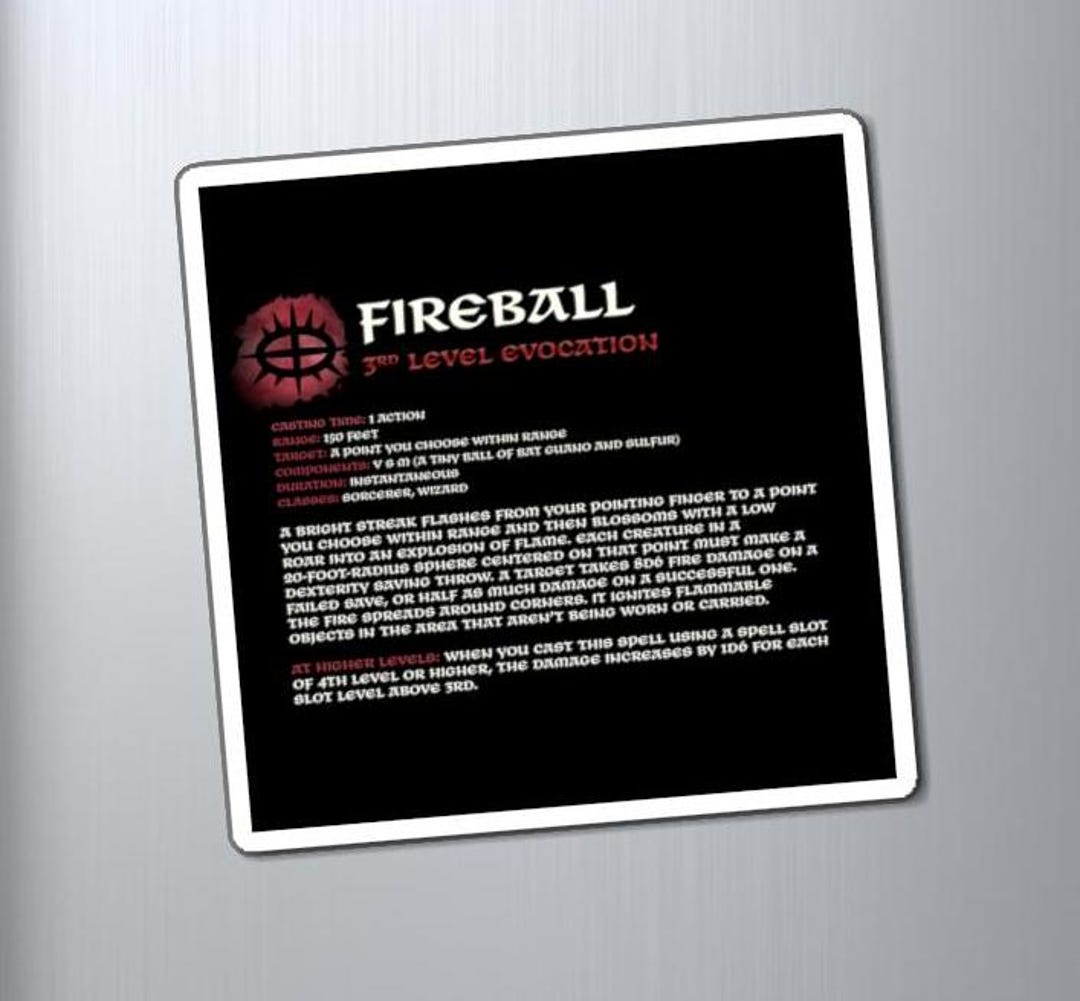 Dungeons and Dragons Fireball Magnet - Etsy