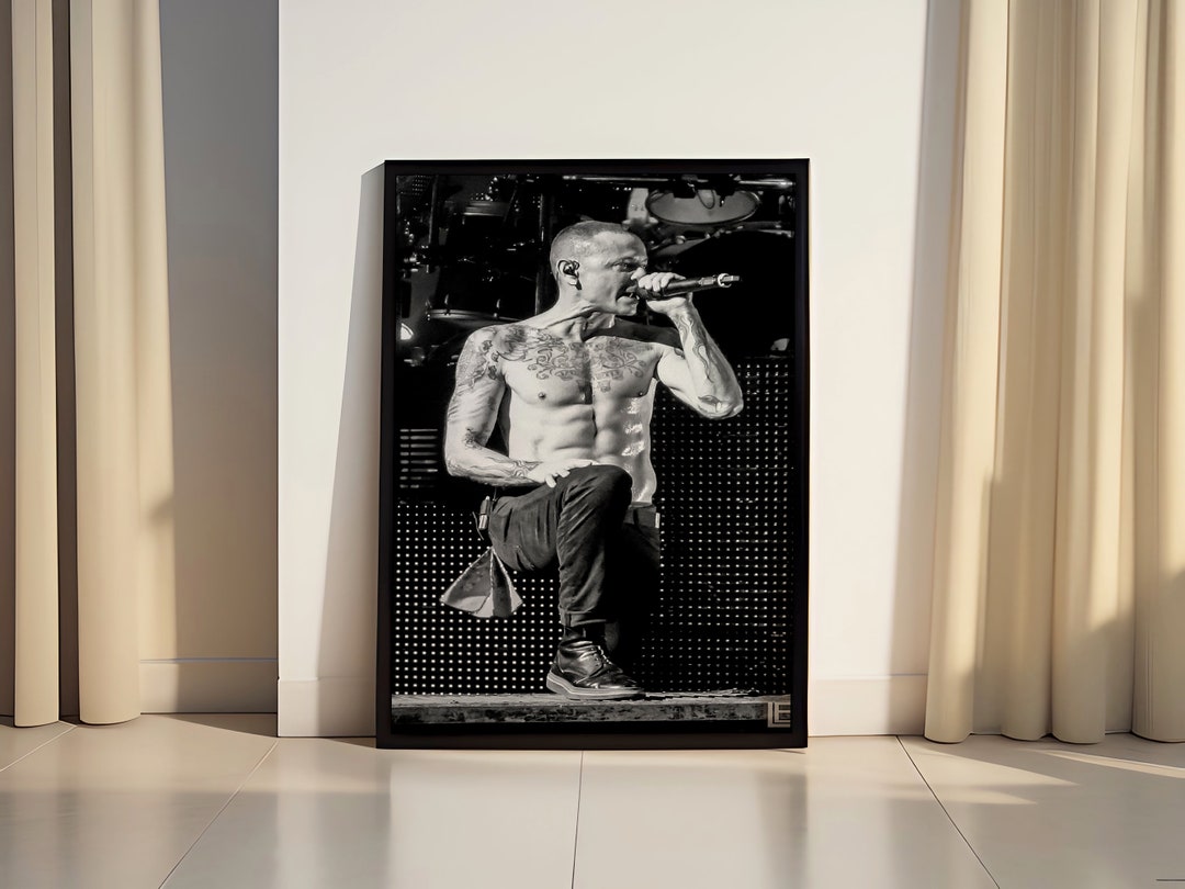 Chester Bennington , Musician Artist, Black and White Poster,canvas ...