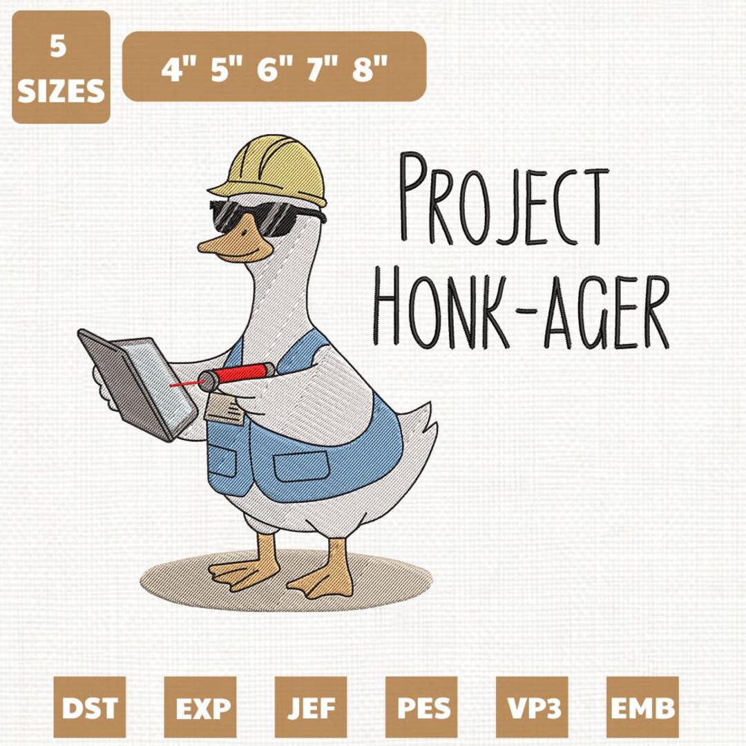 Engineer Silly Goose Machine Embroidery File, Machanical Electrical ...