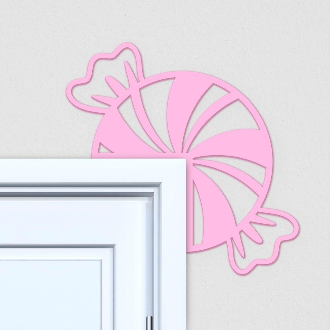 Pink Peppermint Door Topper - Christmas Candy Door Corner - Christmas ...