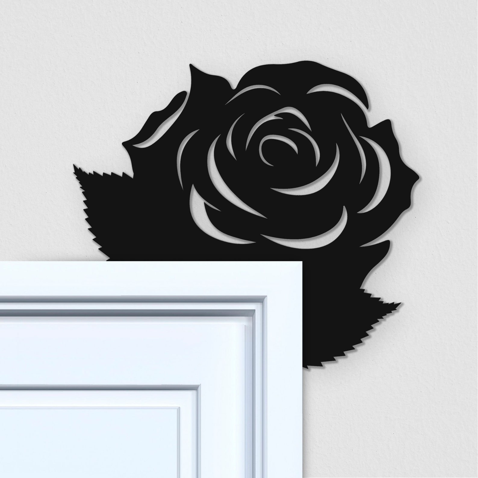 Black Rose Door Topper - Reversible Rose Door Corner - Flower Door ...