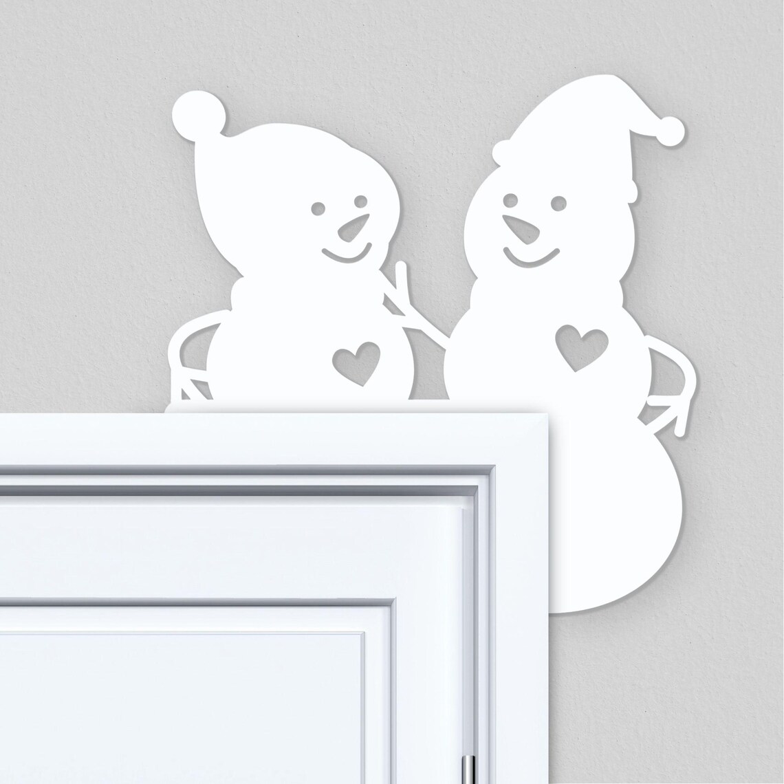 Mr and Mrs Snowman Door Topper Snowman Couple Door Corner Christmas ...