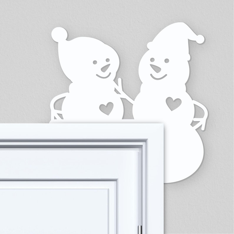 Mr and Mrs Snowman Door Topper Snowman Couple Door Corner Christmas ...