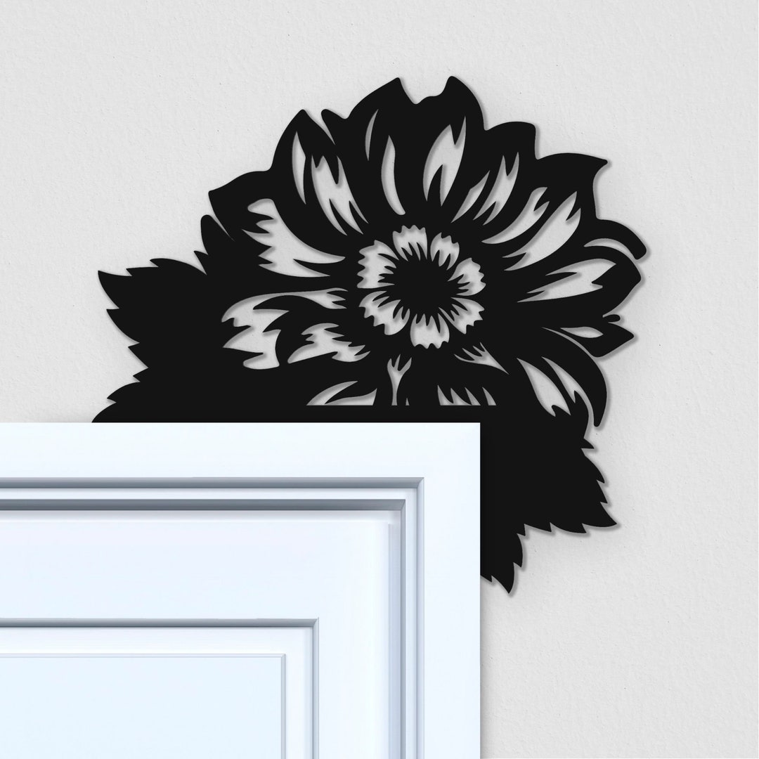Black Flower Door Topper - Reversible Flower Door Corner - Sunflower ...