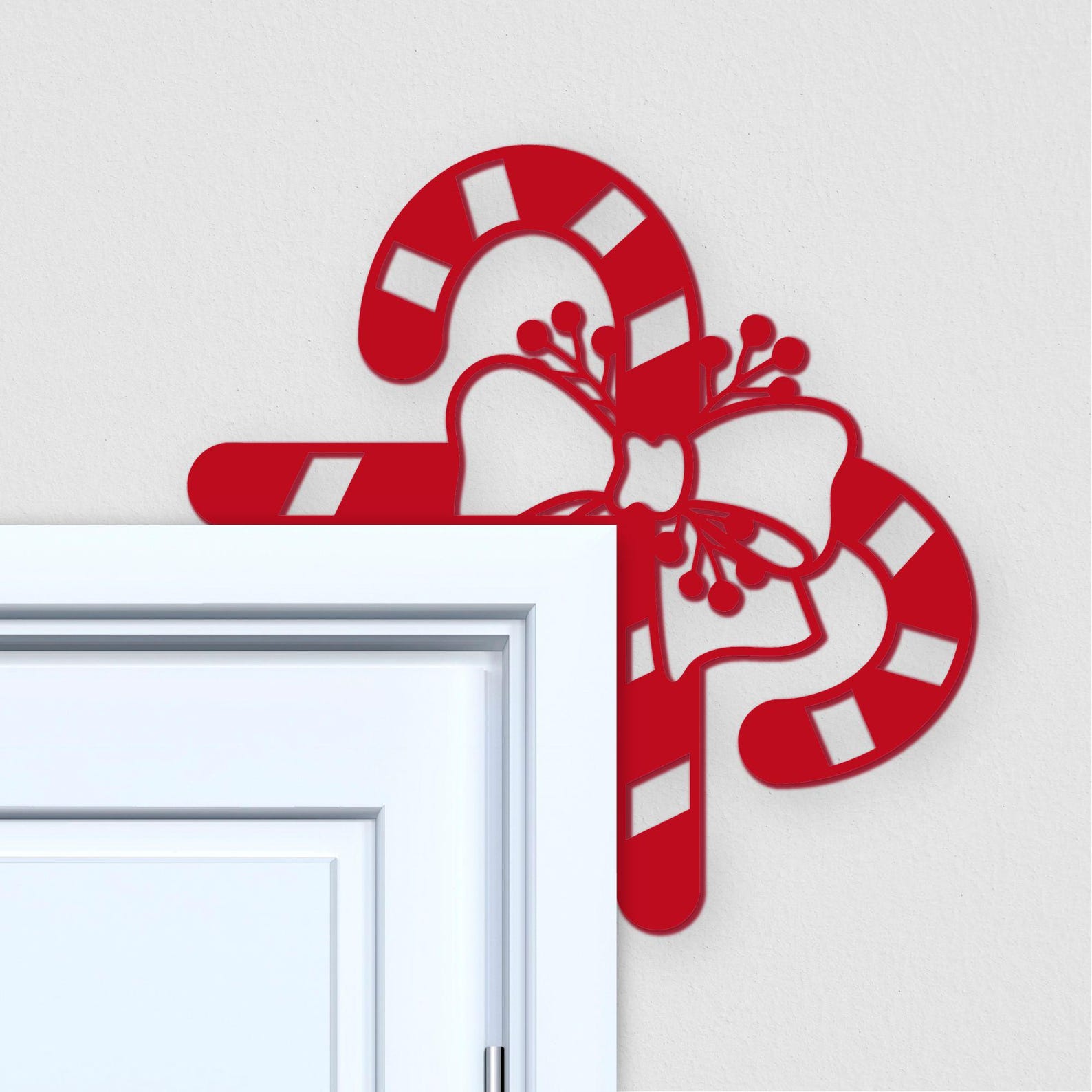 Candy Cane Door Topper - Peppermint Candy Door Corner - Christmas Door ...