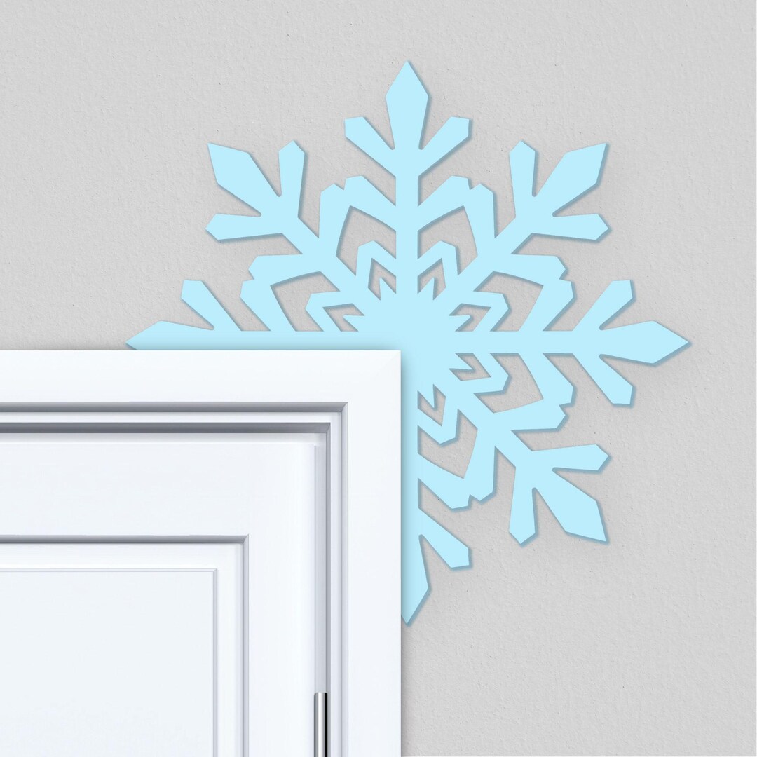 Frozen Crystal Snowflake Door Frame Topper - Ice Snowflake Door Corner ...