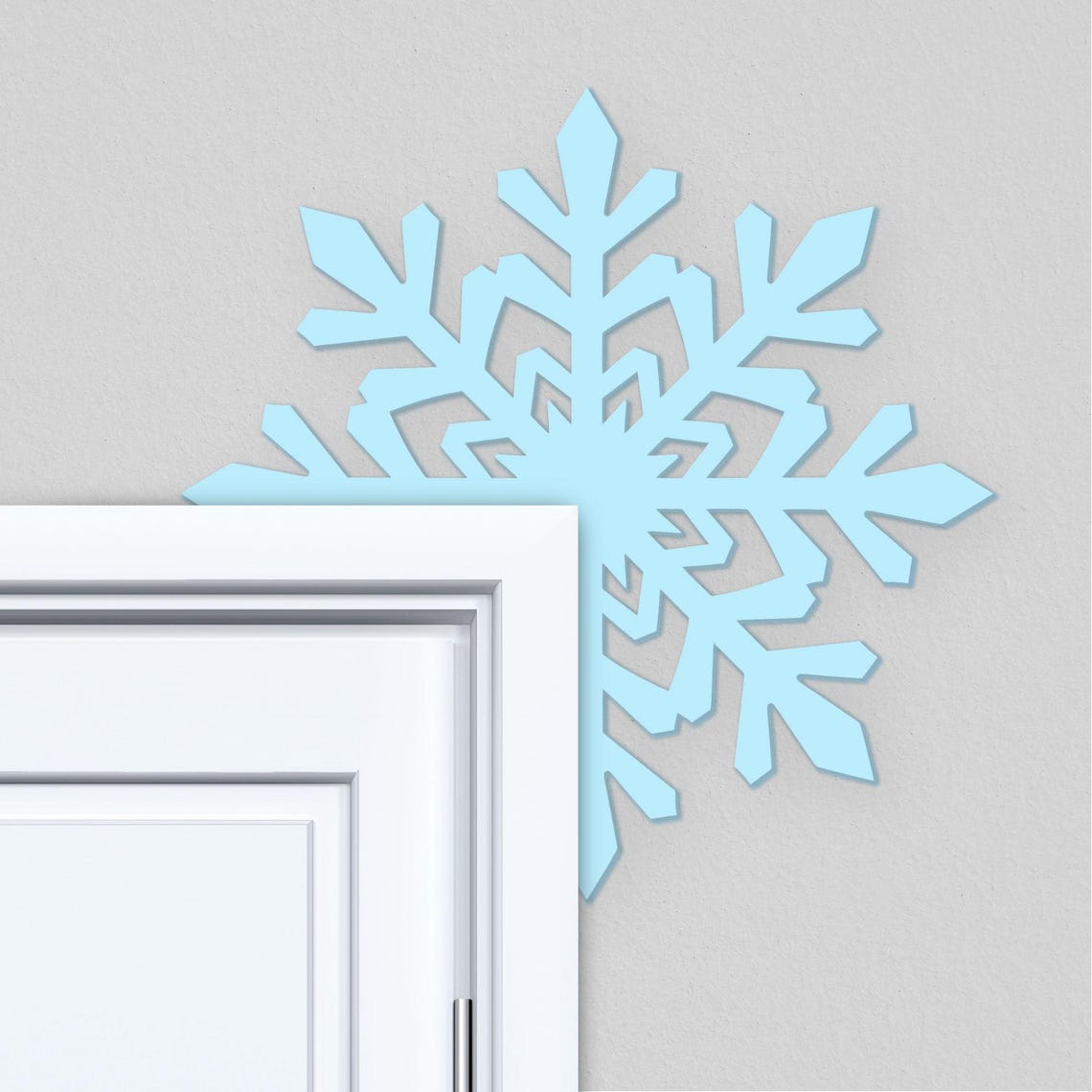 Frozen Crystal Snowflake Door Frame Topper - Ice Snowflake Door Corner ...