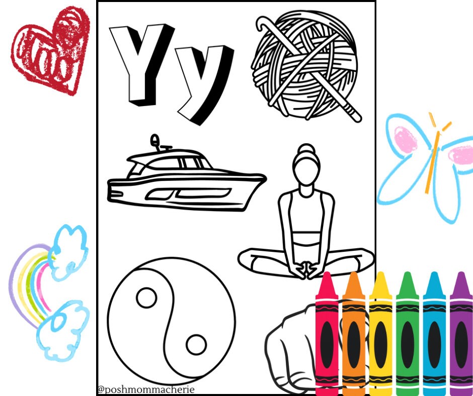 ABC Coloring Pages Alphabet Words and Pictures 27 Pages of Educational ...