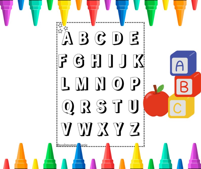 ABC Coloring Pages Alphabet Words and Pictures 27 Pages of Educational ...