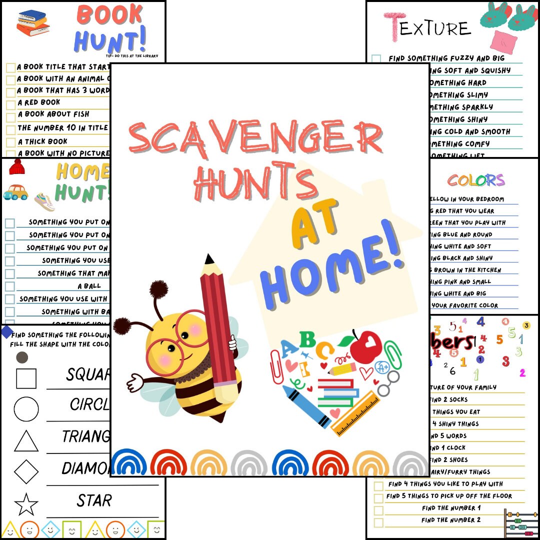 At Home Scavenger Hunt Indoor Preschool Activities Printable PDF ...