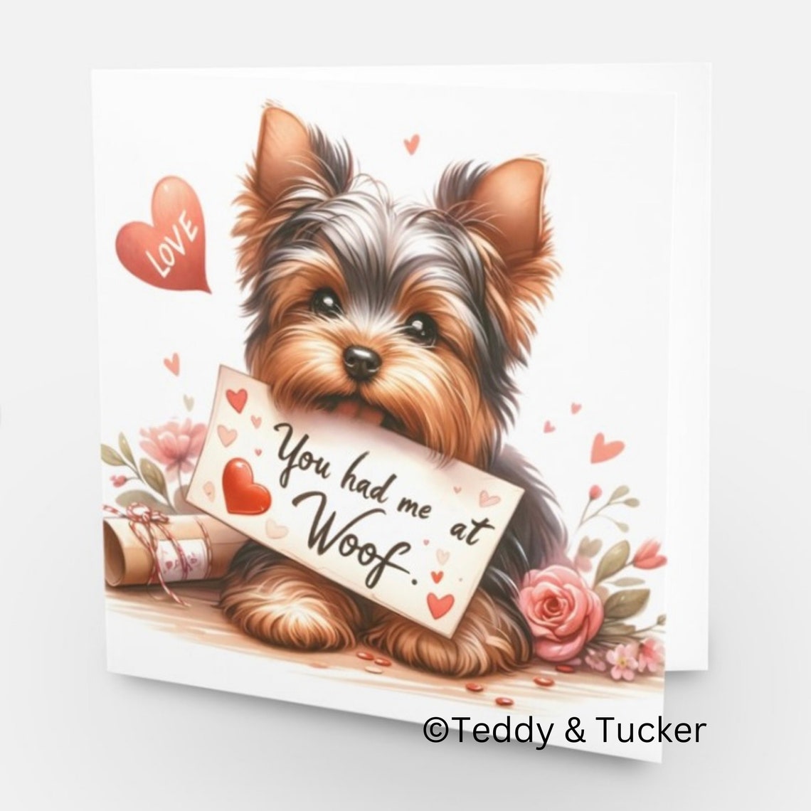 Yorkshire Terrier Valentines Card, I Love You, Valentines Day ...