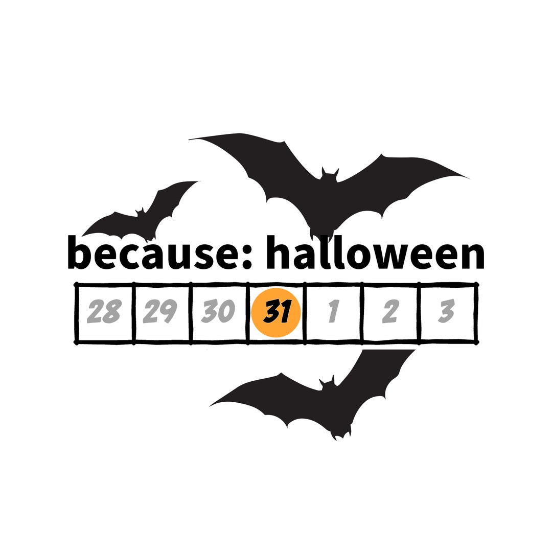 Digital Download- Because: Halloween Weekly Calendar & Black Bat ...