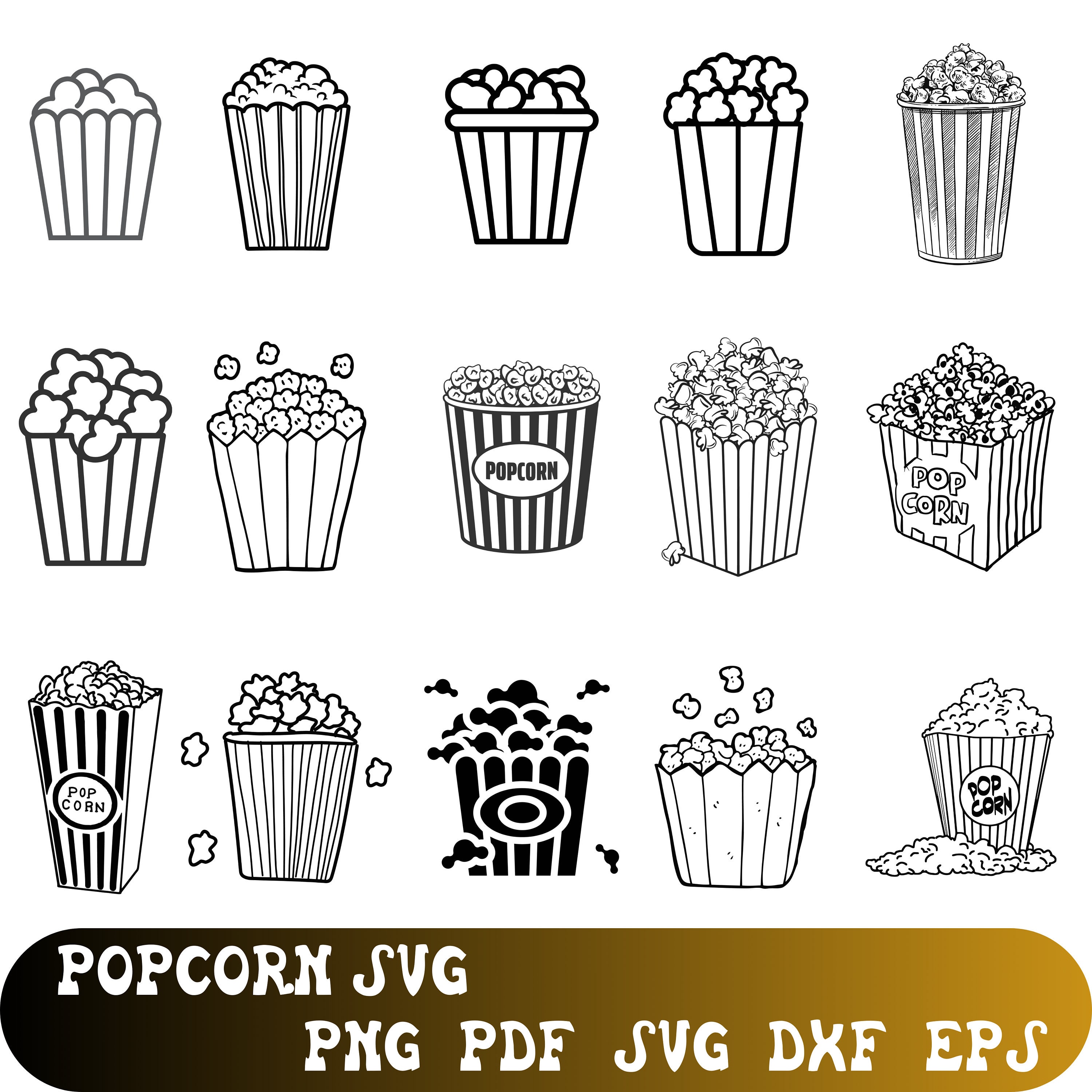 Popcorn Svg, Popcorn Png, Popcorn, Svg Files for Cricut, Popcorn Bucket ...