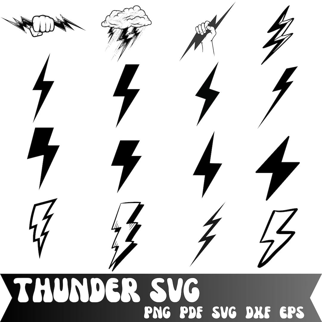 Thunder SVG, Lightning Svg, Storm Svg, Thunder Clipart, Thunder Files ...