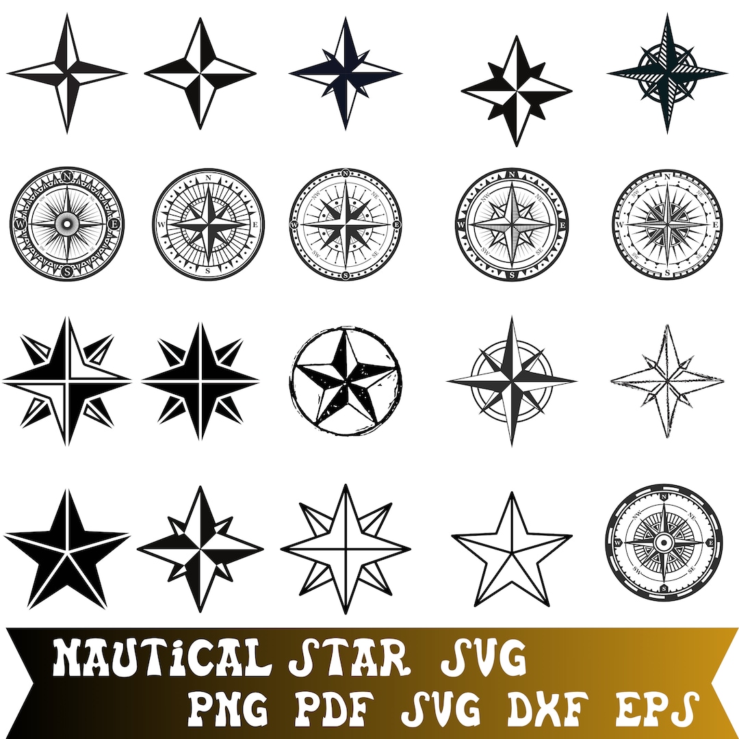 Nautical Star SVG Files Nautical Star Cut Files Nautical Star Vector ...