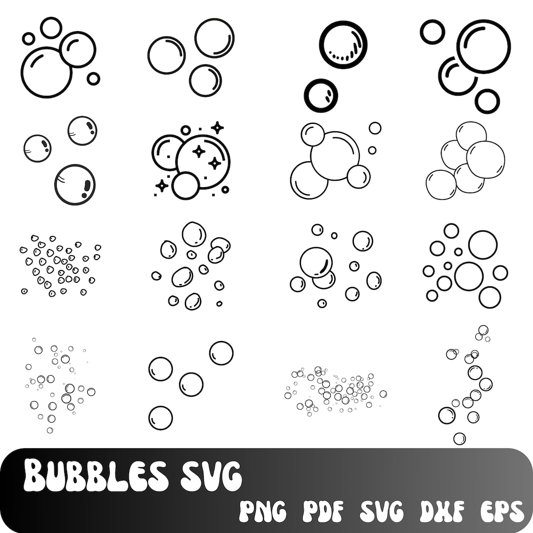 Bubble Outline SVG, Bubbles Clip Art, Bubbles PNG, Instant Digital ...