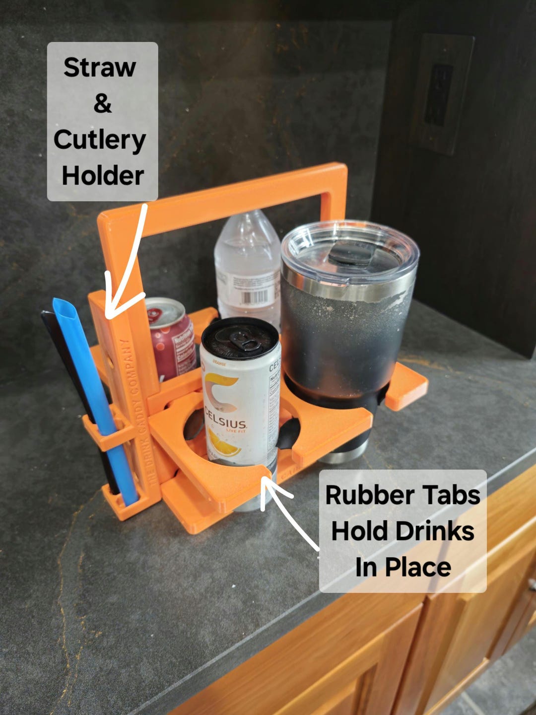 Collapsible 4-cup Drink Caddy- Door Dash Travel Carrier- Beverage ...