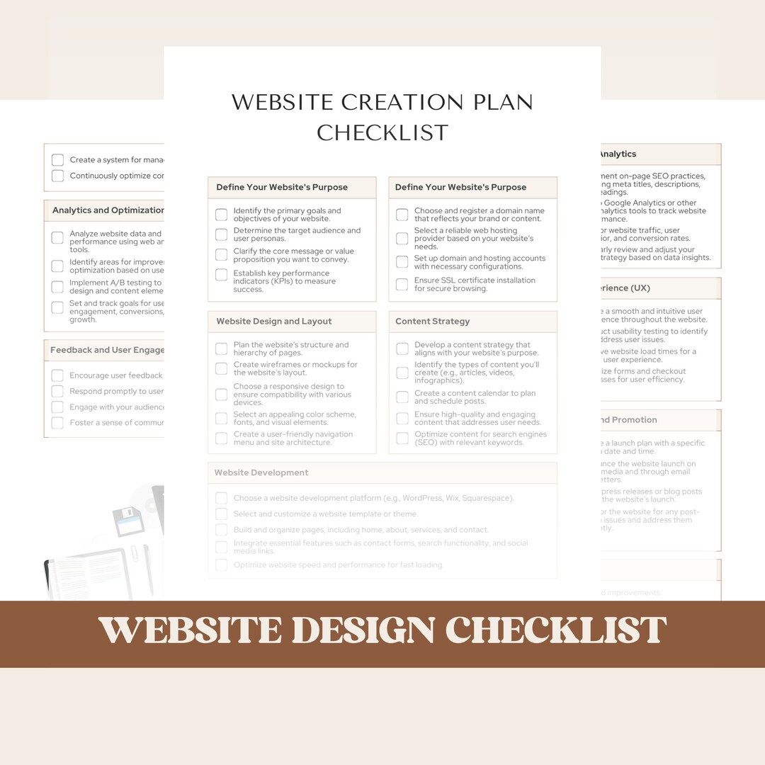 Website Design and Creation Plan Checklist/checklist for Creating Your ...