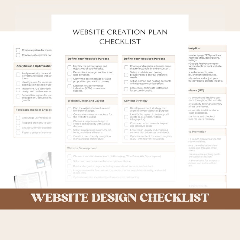 Website Design and Creation Plan Checklist/checklist for Creating Your ...