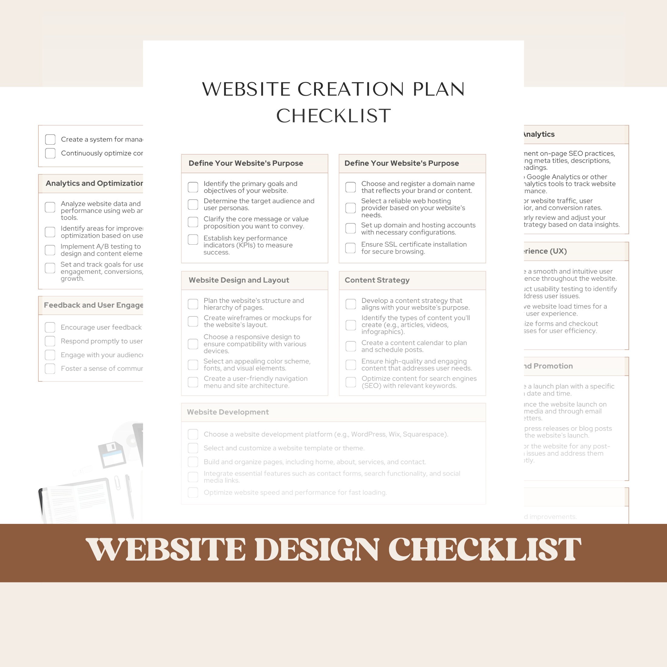 Website Design and Creation Plan Checklist/checklist for Creating Your ...