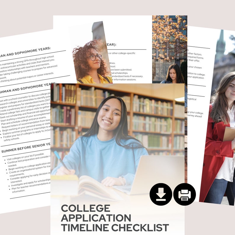 Printable College Application Checklist/college Printables/printable ...