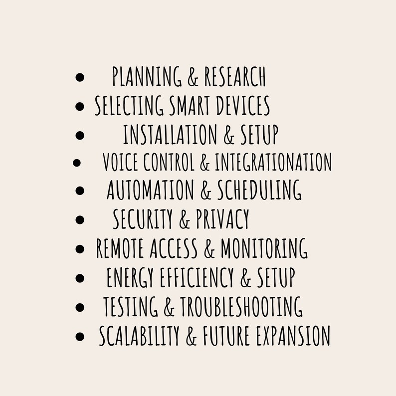 Home Automation Setup Checklist/checklist for Setting up Your Home ...