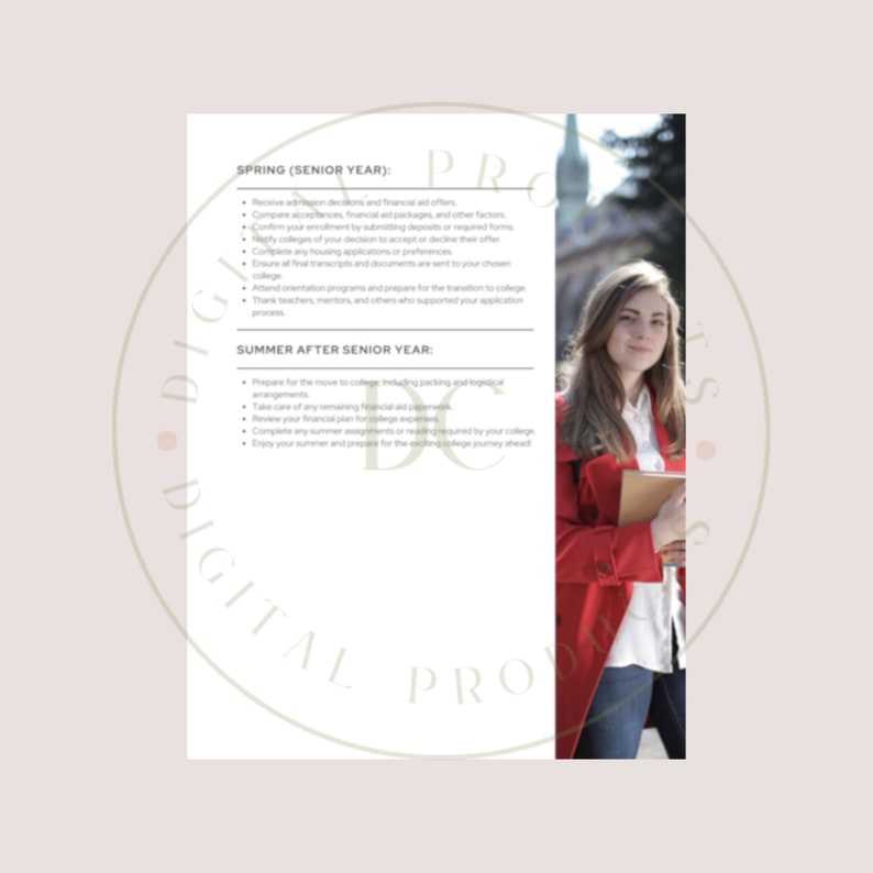 Printable College Application Checklist/college Printables/printable ...
