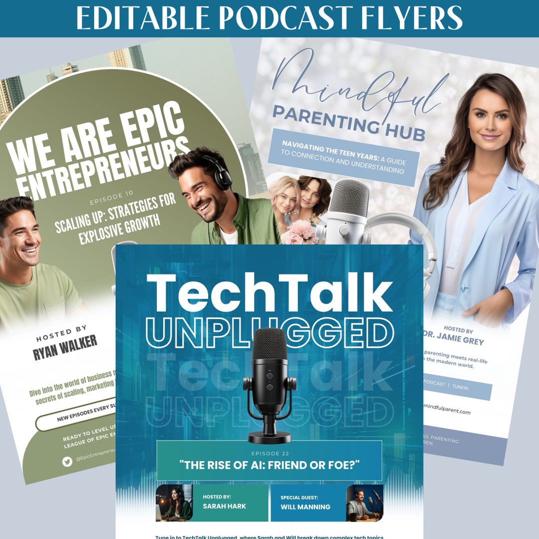 EDITABLE Podcast Flyers Template/editable Printable Podcast Flyers ...