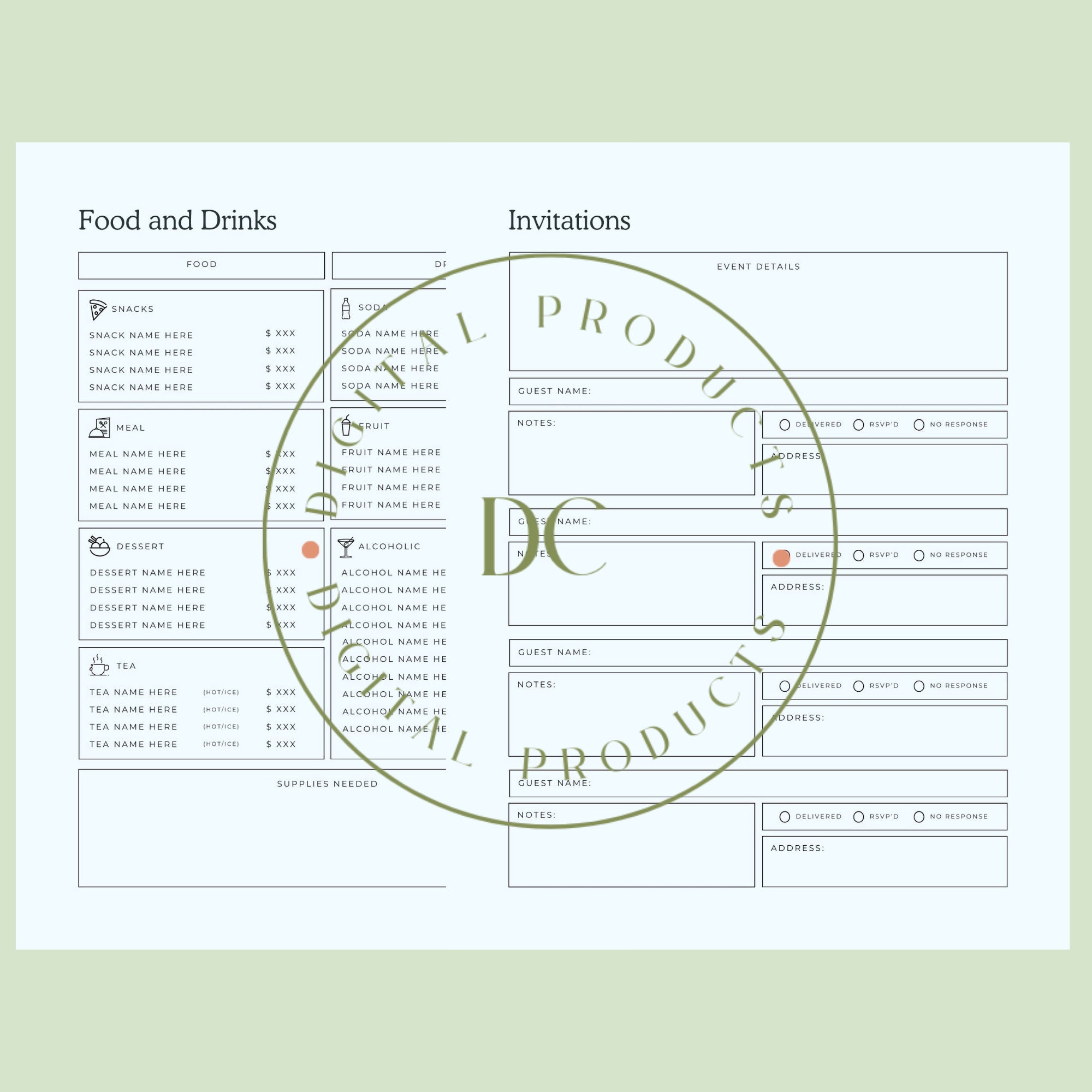 Printable Game Night Planner/family Game Night/group Game Night Planner ...