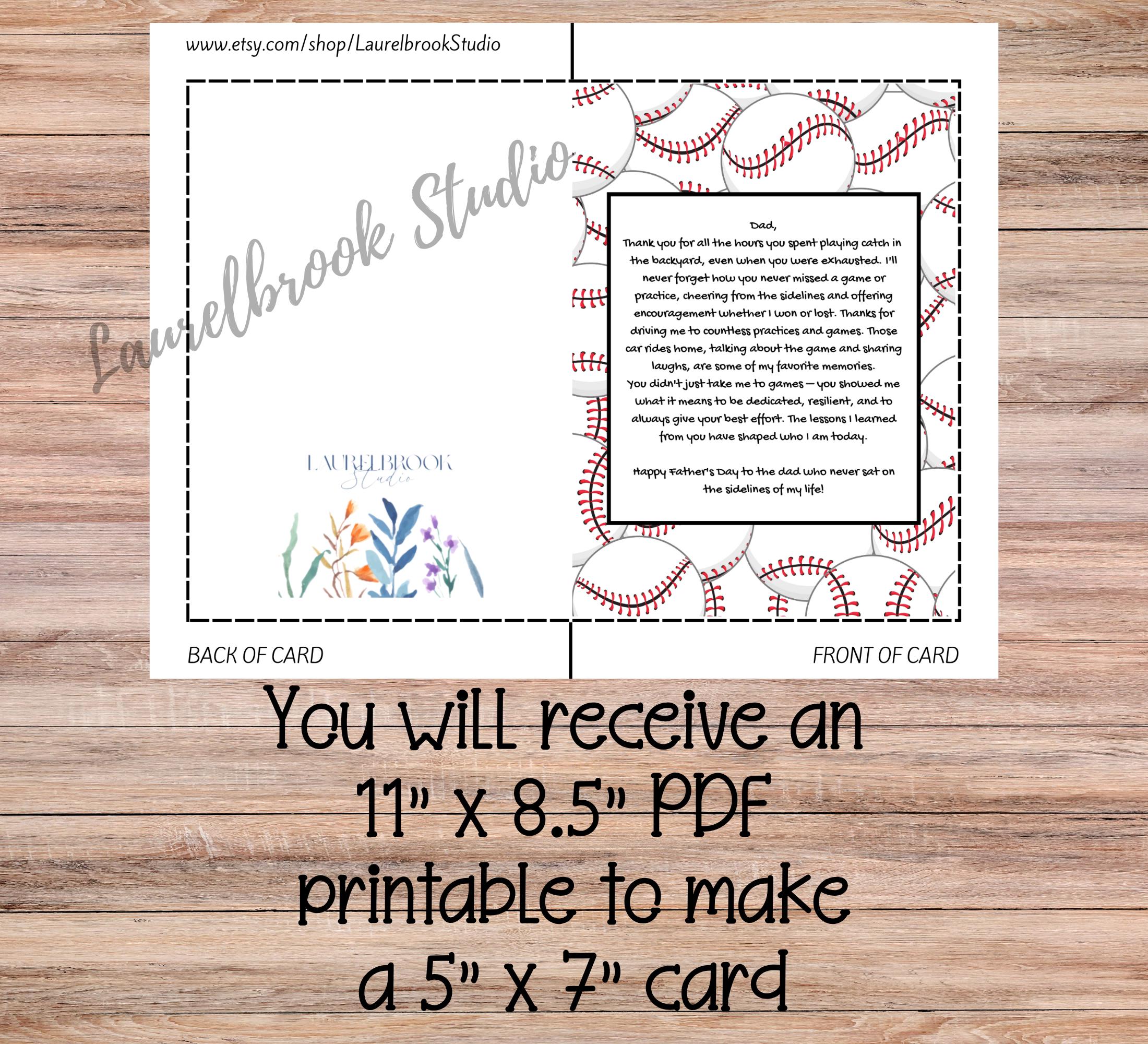 Digital Printable Father's Day Card for Dad Father From Son/heartfelt ...