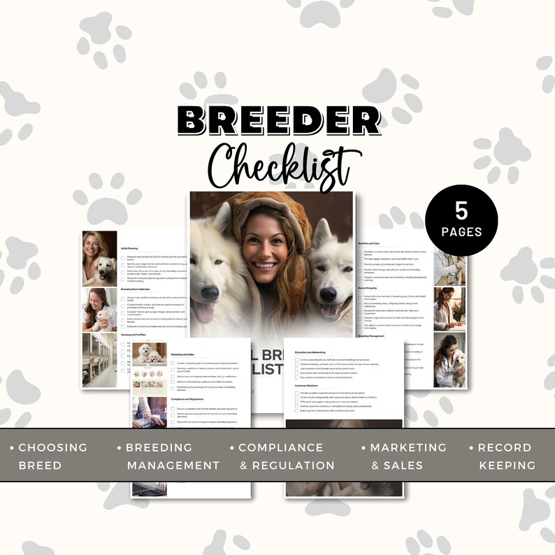 Animal Breeder Checklist Guide/guide for New Breeders/breeder Education ...