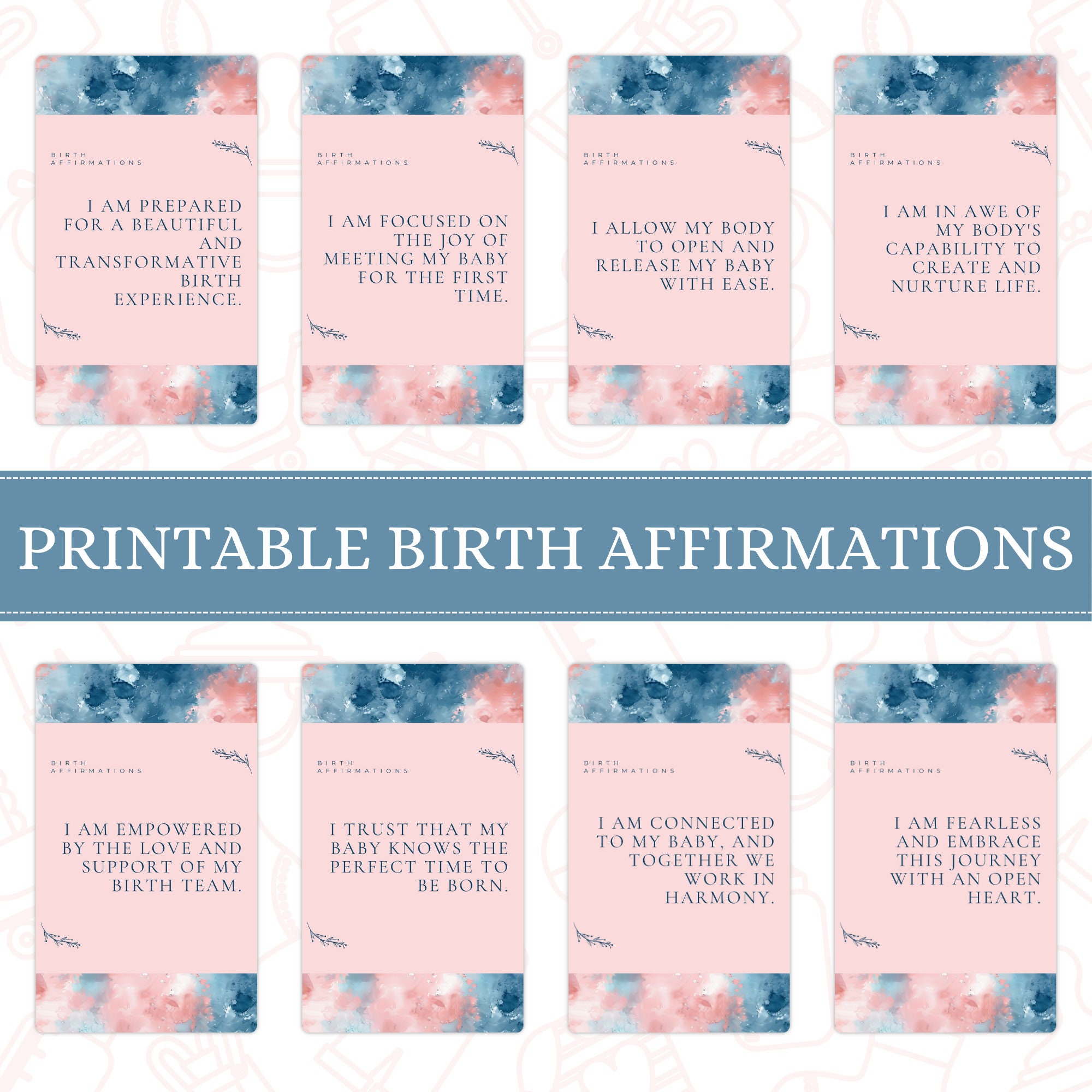 Printable Birth Affirmation Card Set/new Parent Cards/pregnancy ...