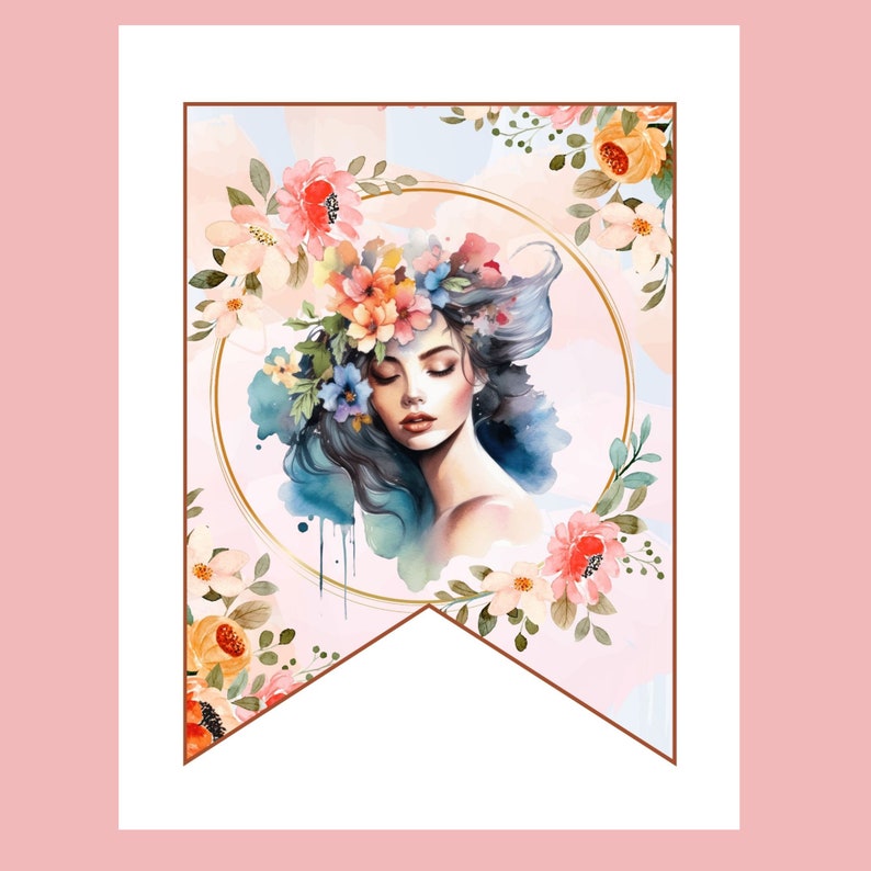 Printable Spring Banner/vintage Girls Printable Banner/feminine ...