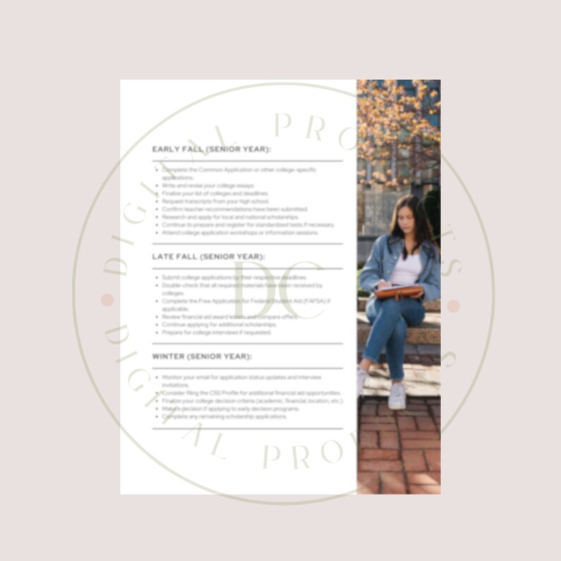Printable College Application Checklist/college Printables/printable ...