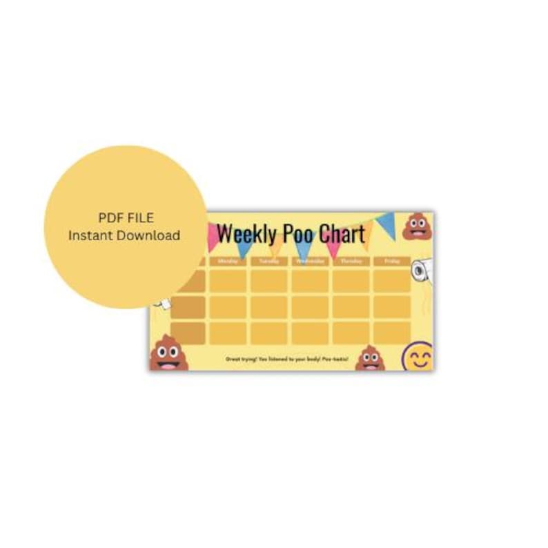 Weekly Poo Calendar for Kids - Printable - Etsy
